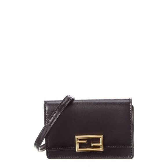 Fendi | Bags | Fendi Ff Leather Shoulder Bag Black | Poshmark